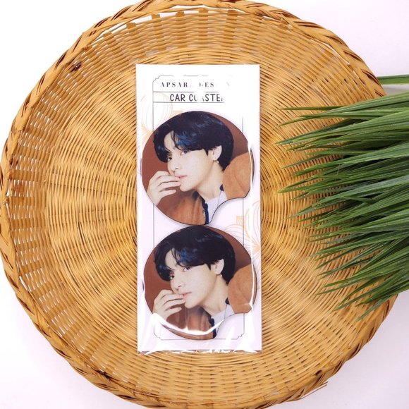 Hand Crafted | Kitchen | Car Coasters 2pk Bts Army Kim Taehyung | Poshmark